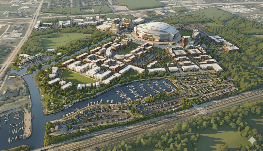 Portage pitches $5B lakefront stadium, entertainment district to ...