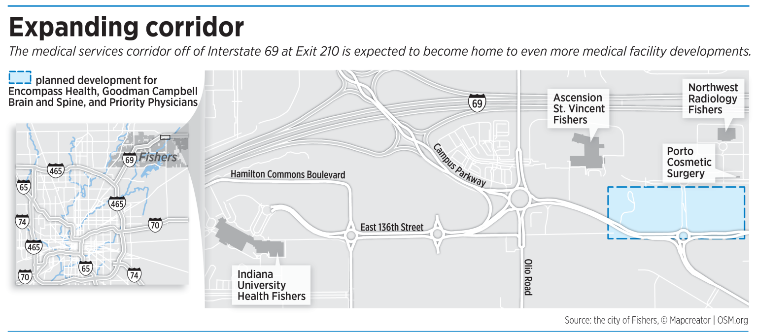 Fishers corridor is home to a host of health care providers. More are ...